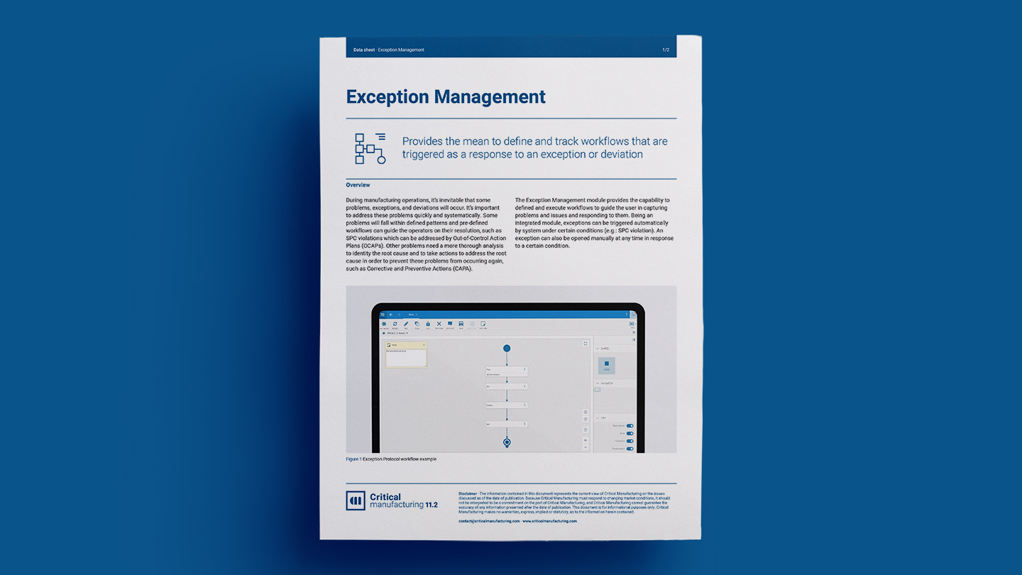 Exception Management - Critical Manufacturing