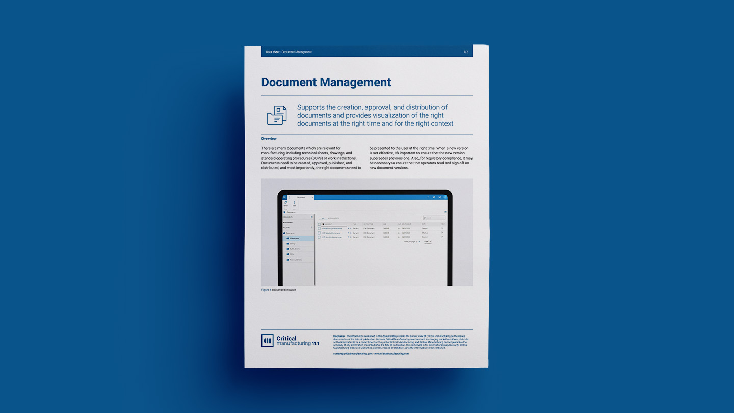 Document Management - Critical Manufacturing