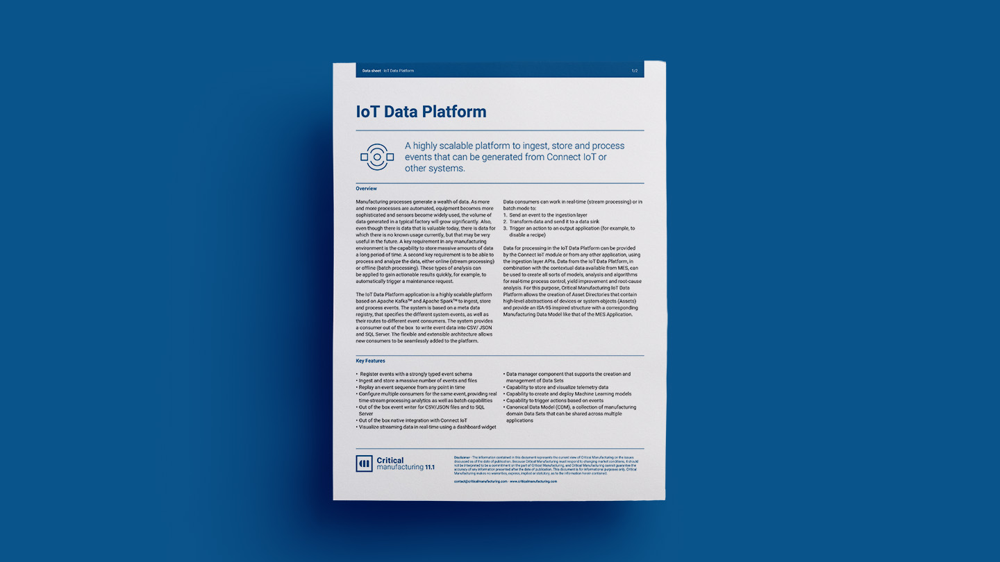 IoT Data Platform - Critical Manufacturing