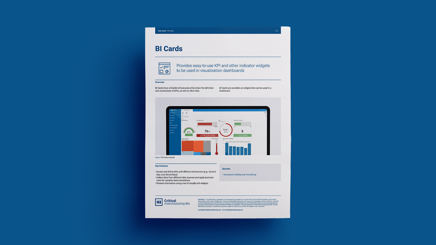 Bi Cards - Critical Manufacturing