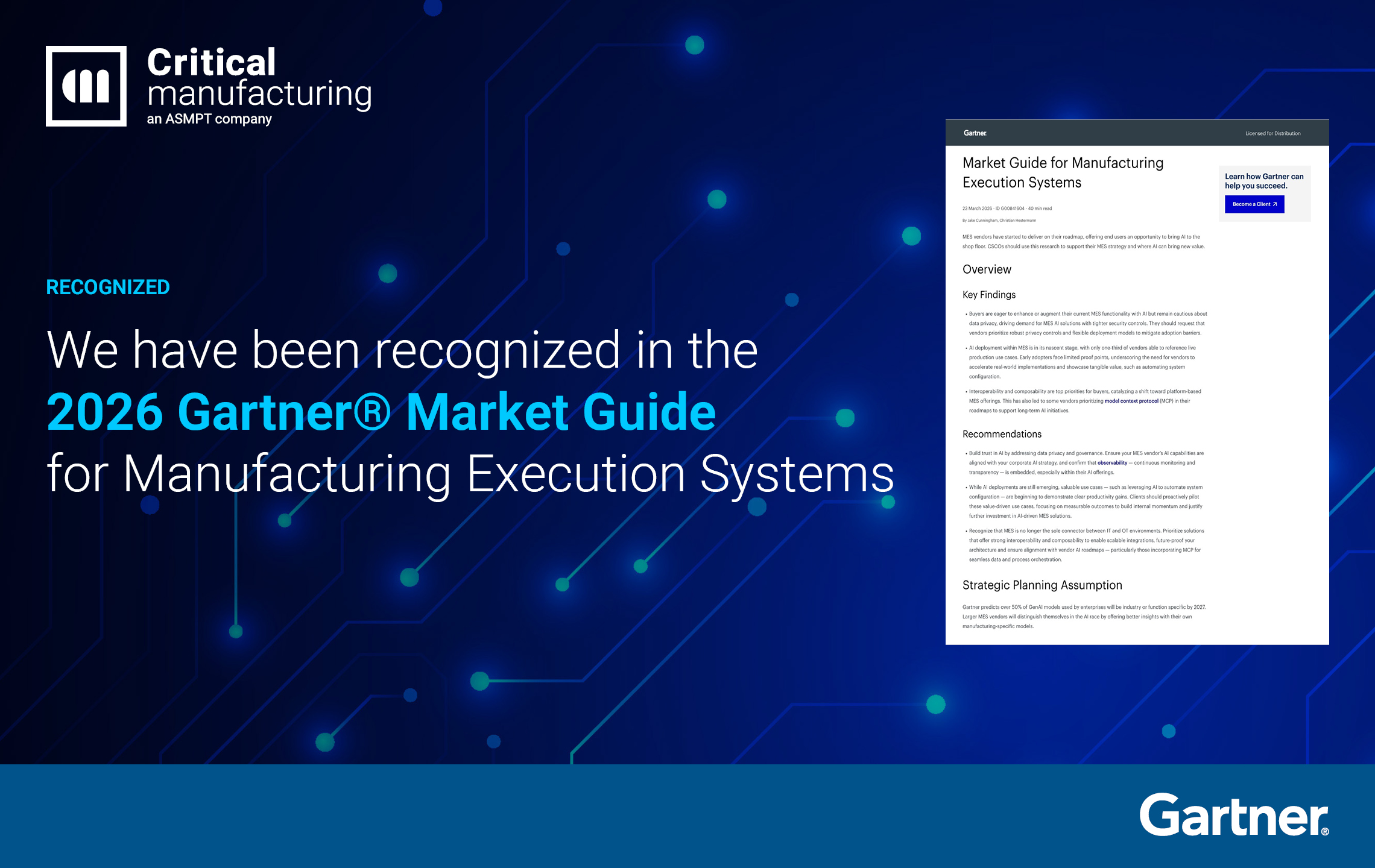 Gartner Market Guide for Business Leaders - Critical Manufacturing